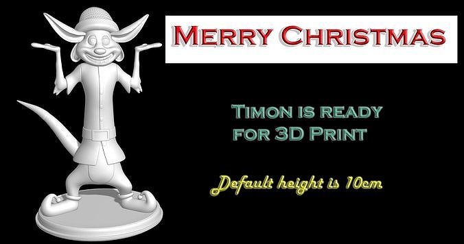 Timon -Adorable 3D Printable Sculpture Inspired by The Lion King 3D ...