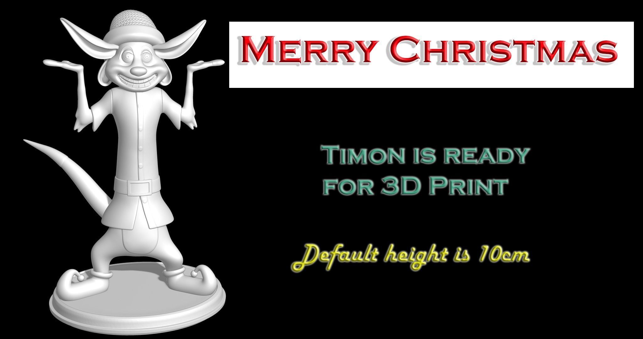 Timon -Adorable 3D Printable Sculpture Inspired by The Lion King 3D ...
