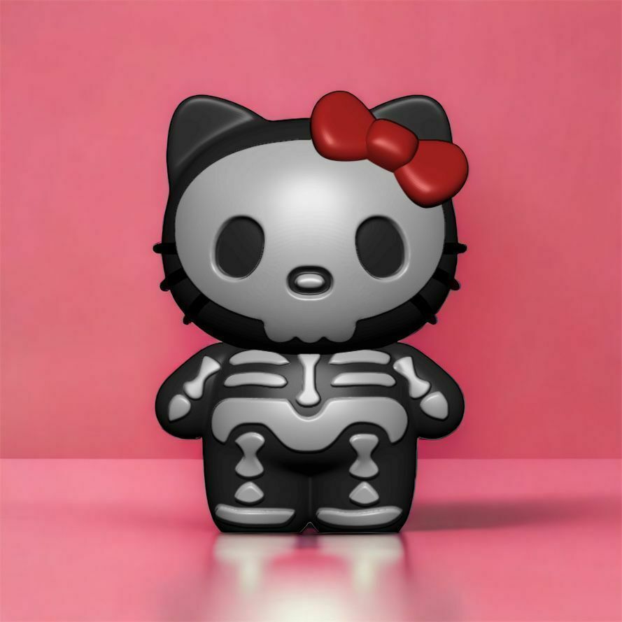 Hello Kitty Skeleton 3D model 3D printable | CGTrader