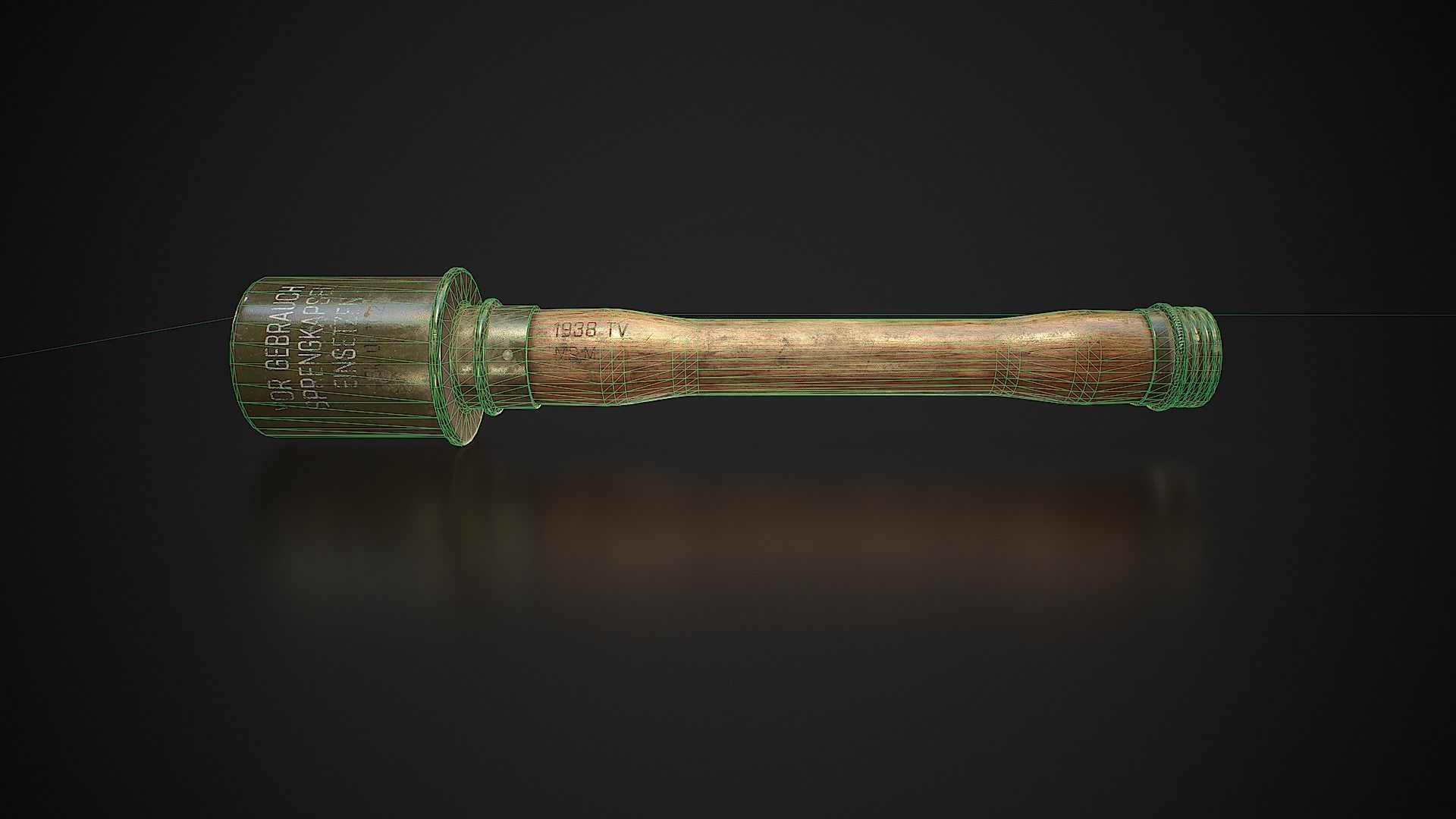 3D model German hand grenade Stielhandgranaten 24 VR / AR / low-poly ...