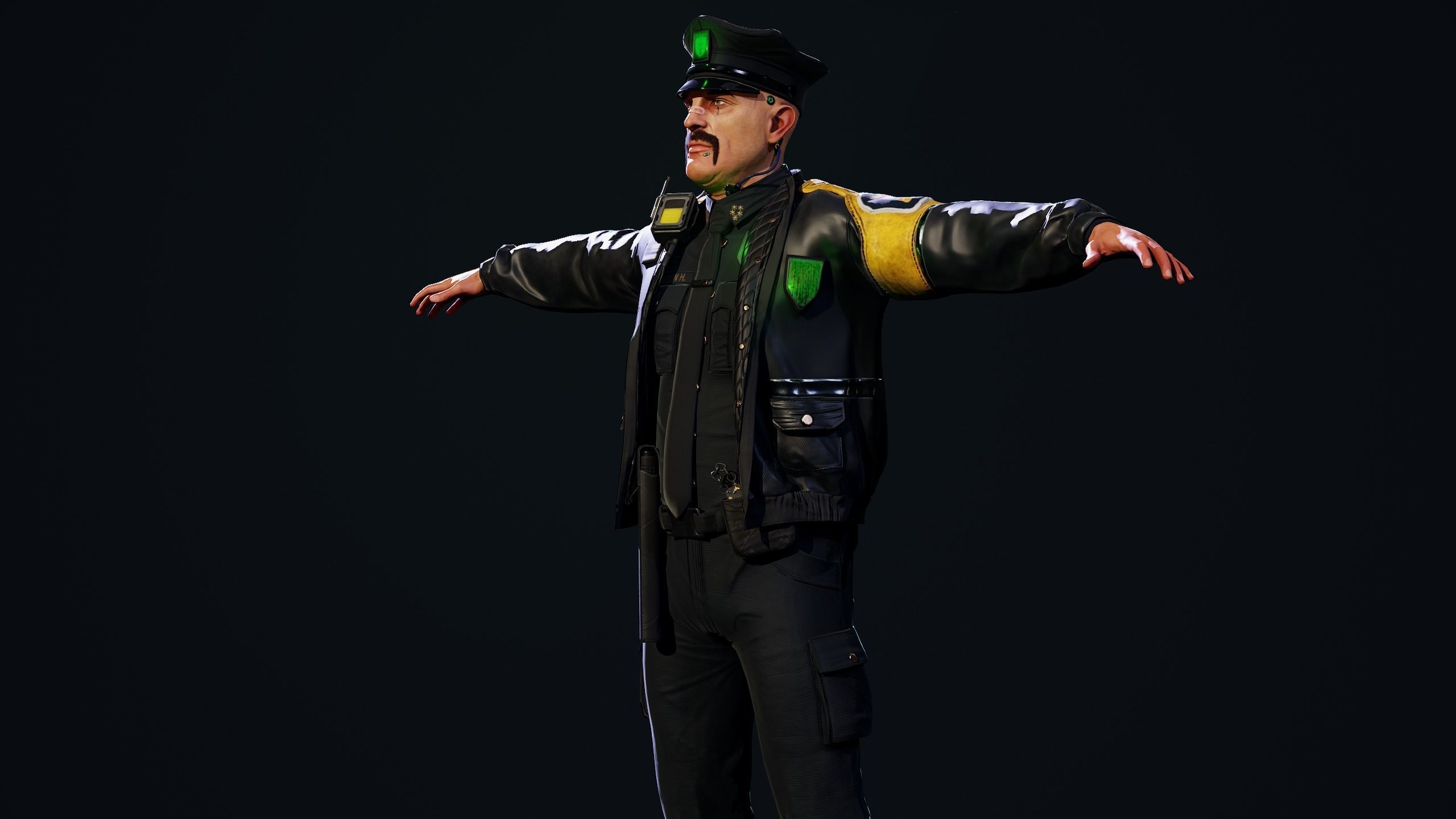 3D model Cyberpunk Police officer VR / AR / low-poly | CGTrader