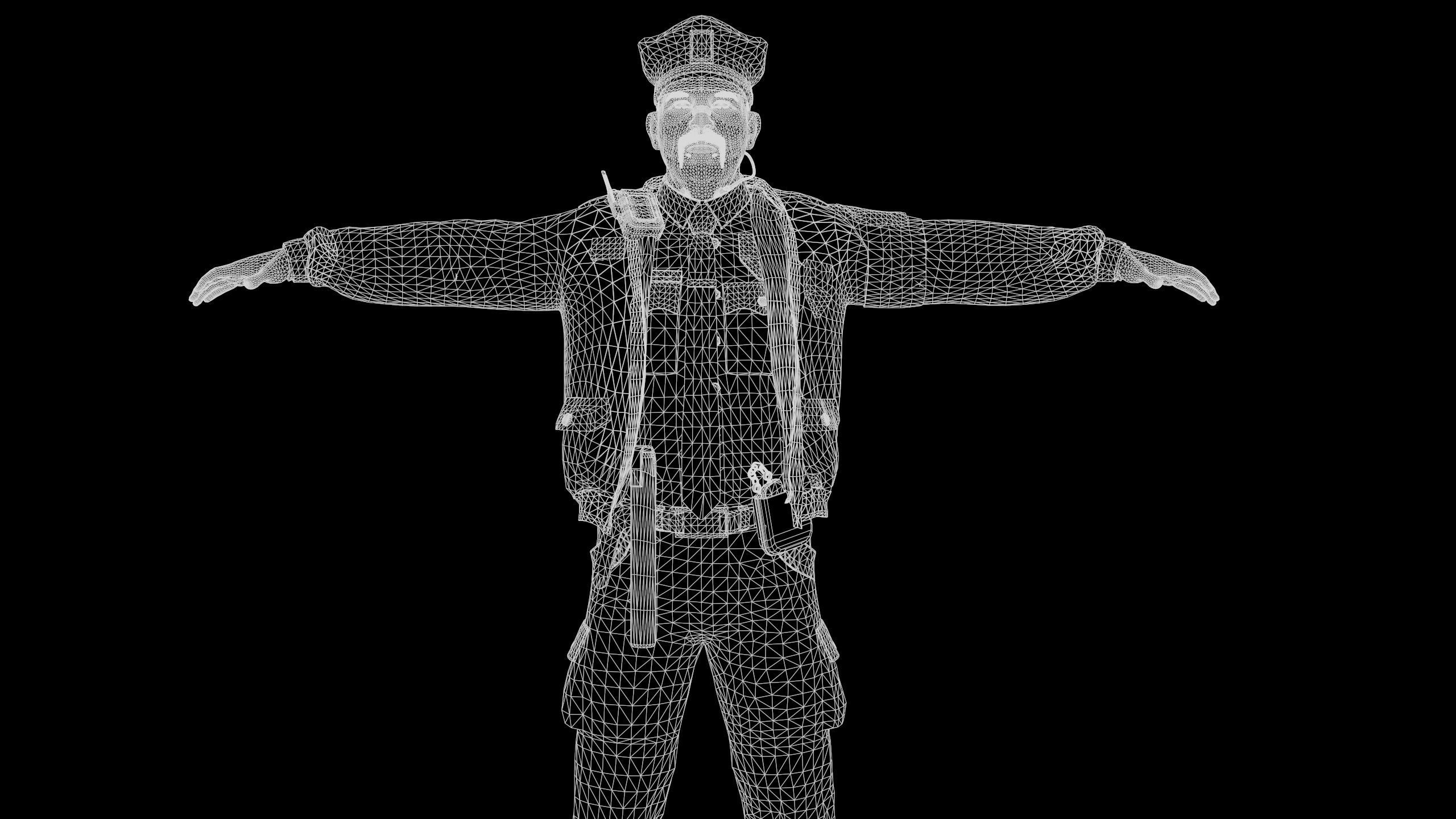 3D model Cyberpunk Police officer VR / AR / low-poly | CGTrader