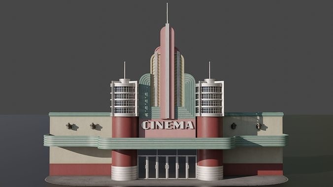 Facade of a vintage cinema 3D model | CGTrader