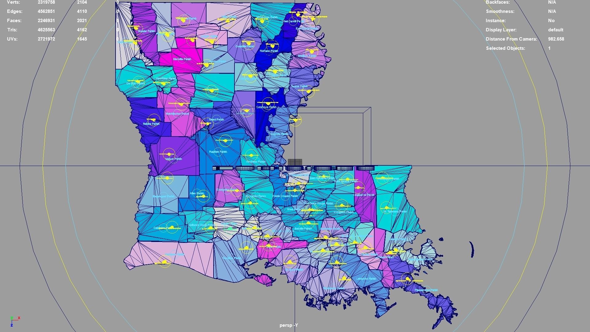 Louisiana United States USA map region geography political 3D model ...