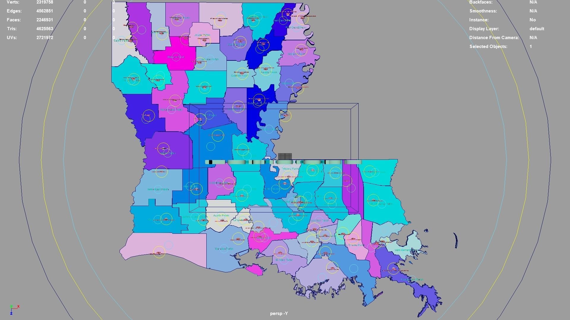 Louisiana United States USA map region geography political 3D model ...
