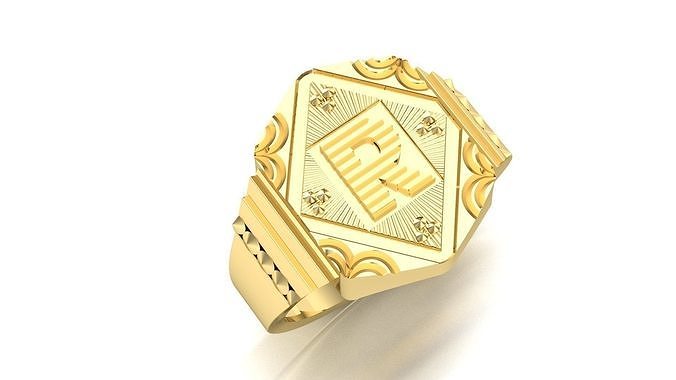 letter r ring 3D model 3D printable | CGTrader