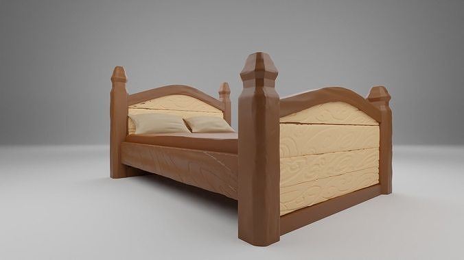 Double Bed 3D model 3D printable | CGTrader