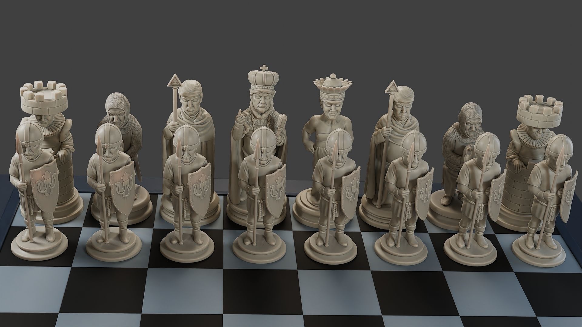 Donald Trump vs Joe Biden Chess 3D model 3D printable | CGTrader