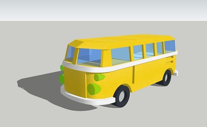 3D model Classic Vintage Stlye School Bus Van by Outland Models VR / AR ...