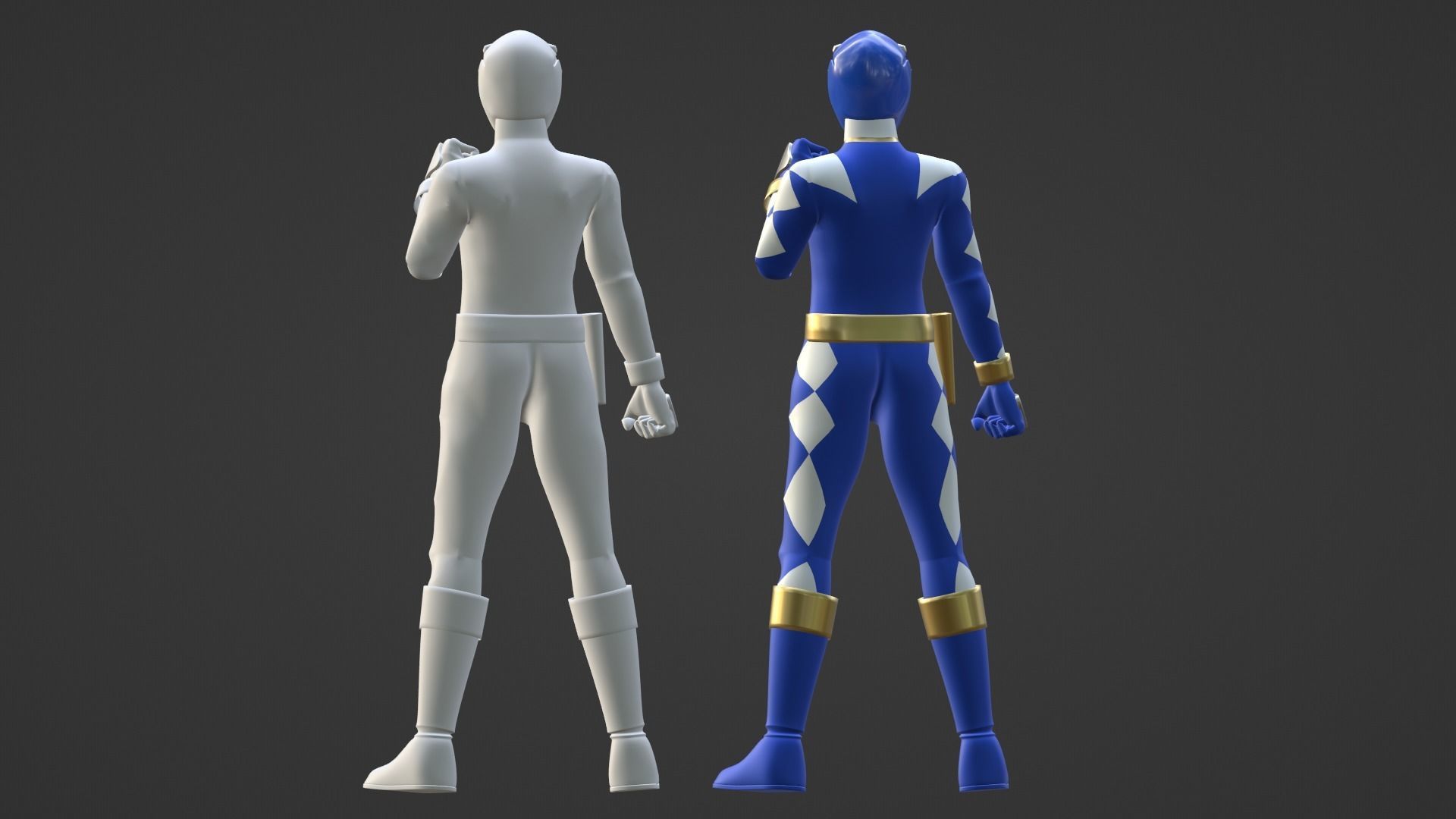 Blue Dino Ranger - Dino Thunder 3D model rigged | CGTrader