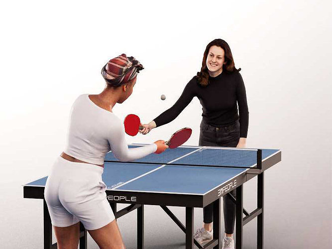 3D model Lizzy Rae 14580 - Two Young Women Playing Table Tennis VR / AR ...