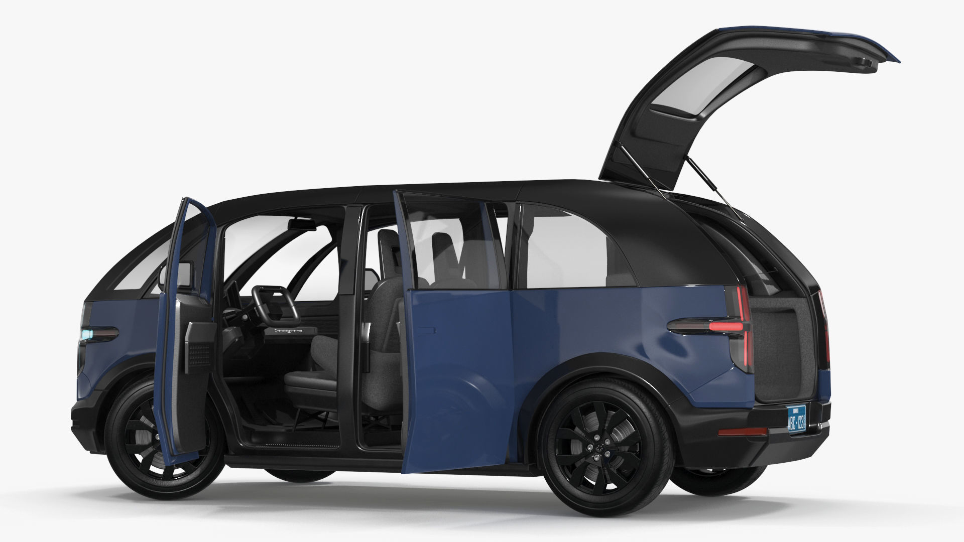 Canoo Lifestyle Vehicle Premium Blue Rigged 3D model rigged | CGTrader