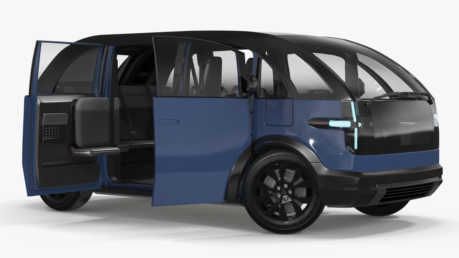 Canoo Lifestyle Vehicle Premium Blue Rigged 3D model rigged | CGTrader