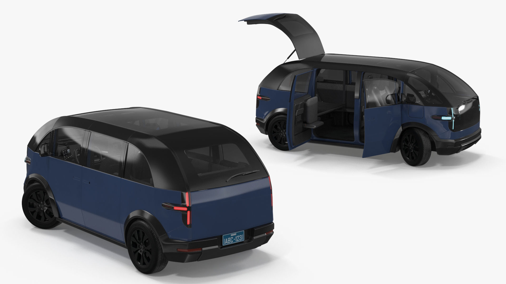 Canoo Lifestyle Vehicle Premium Blue Rigged 3D model rigged | CGTrader