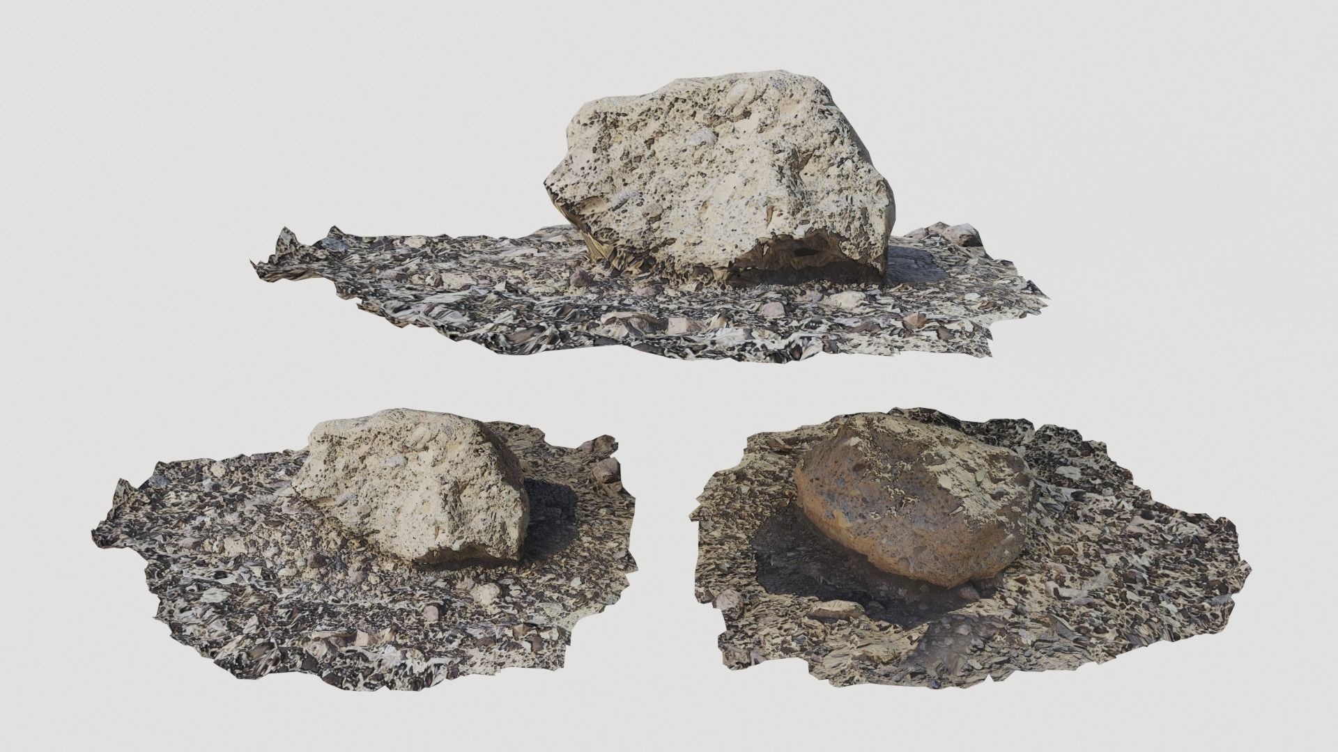 3D model Pile of stones pack VR / AR / low-poly | CGTrader