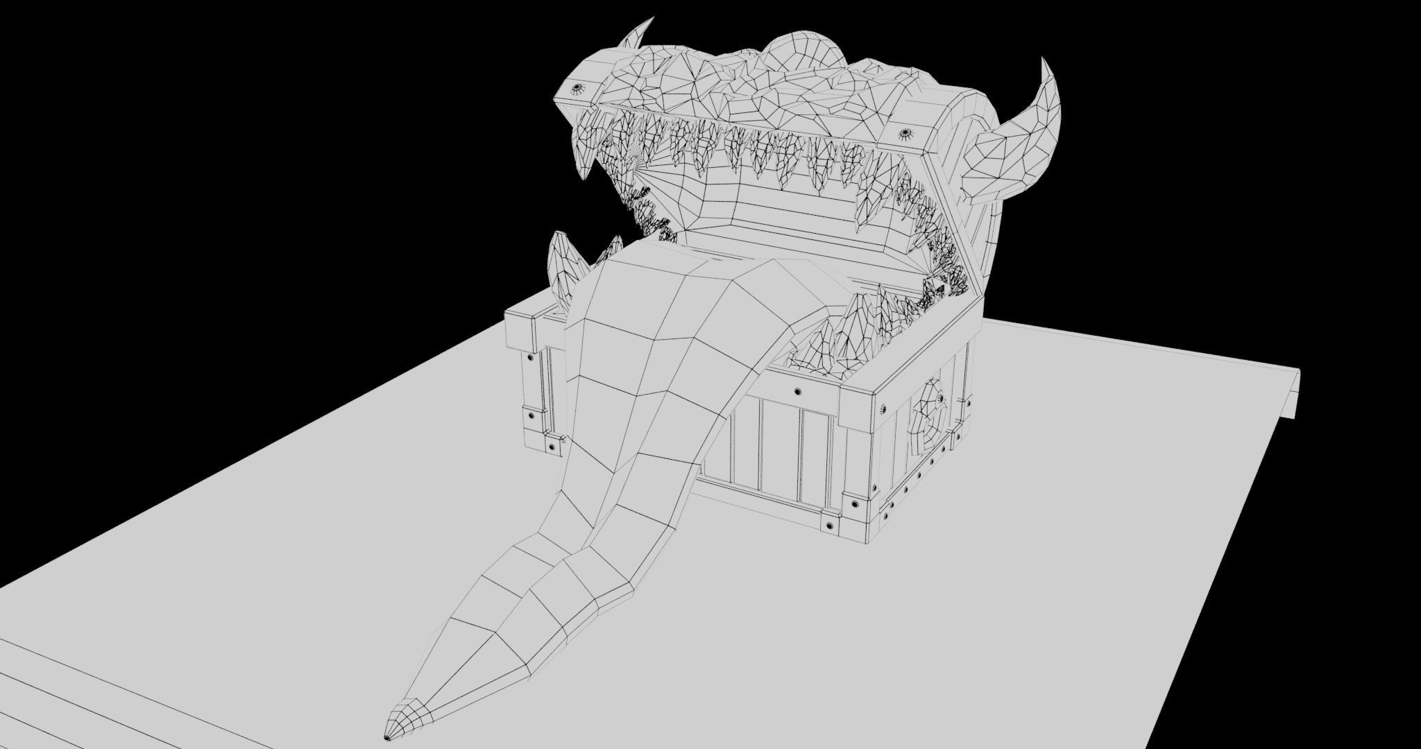 3d Model Stylized Mimic Chest Vr Ar Low Poly Cgtrader