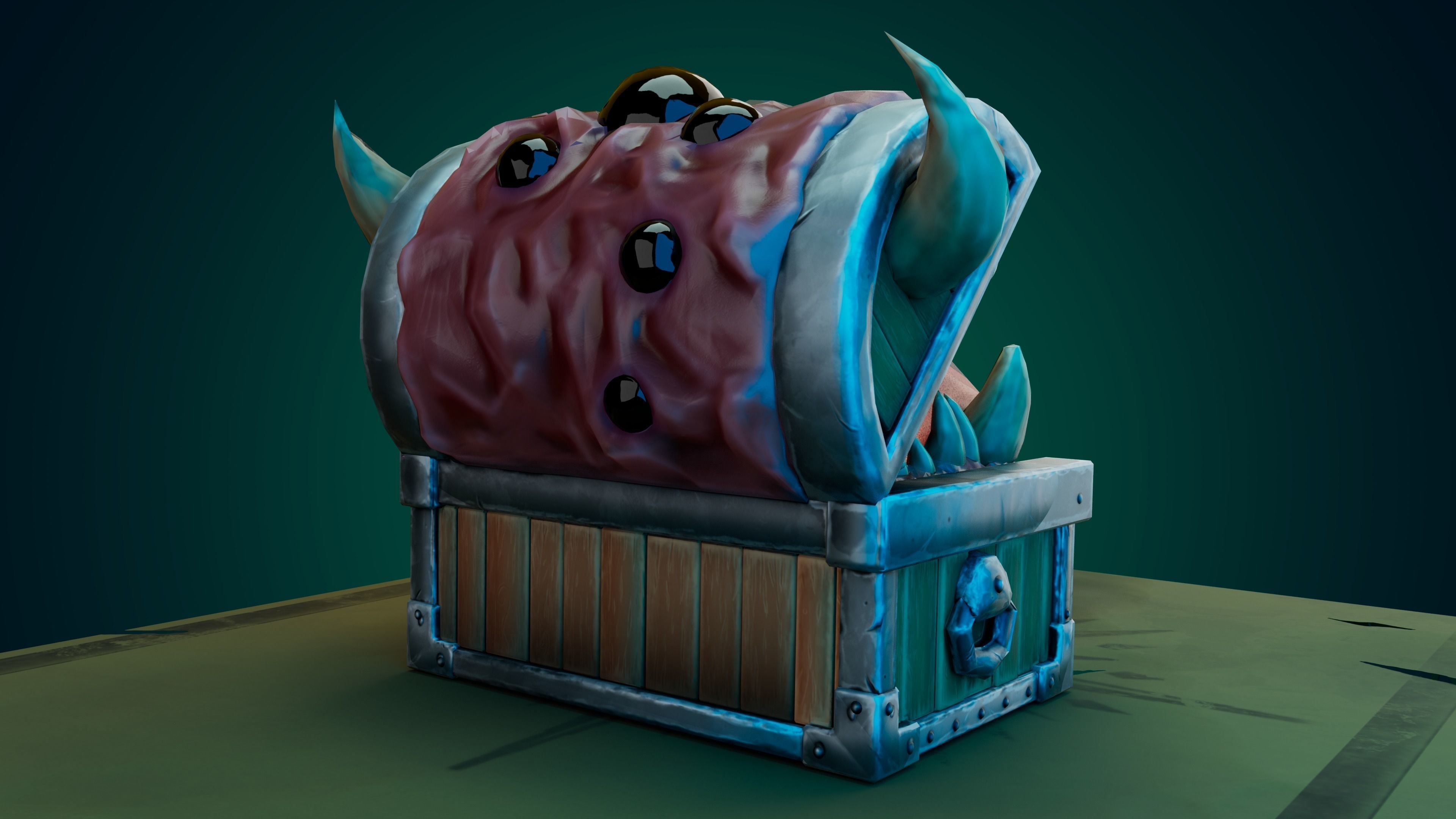 3D model Stylized Mimic chest VR / AR / low-poly | CGTrader
