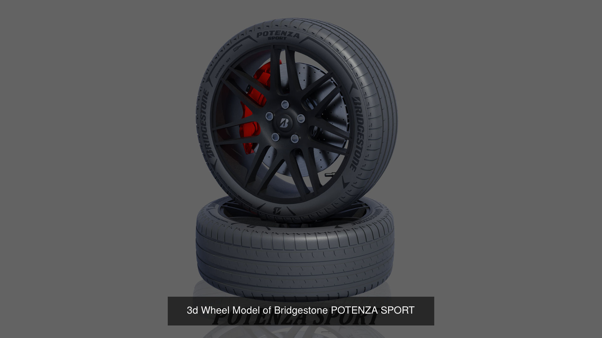 3D Model Collection Bridgestone Potenza Wheel Pack VR / AR / low-poly ...