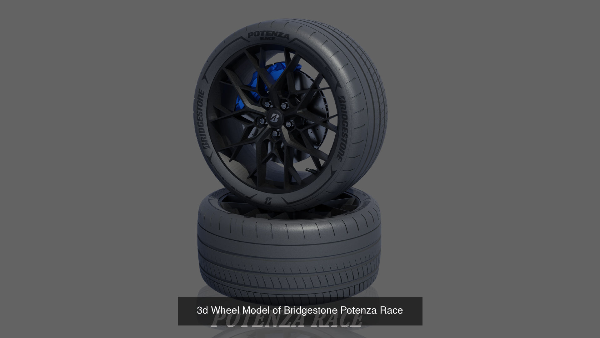 3D Model Collection Bridgestone Potenza Wheel Pack VR / AR / low-poly ...