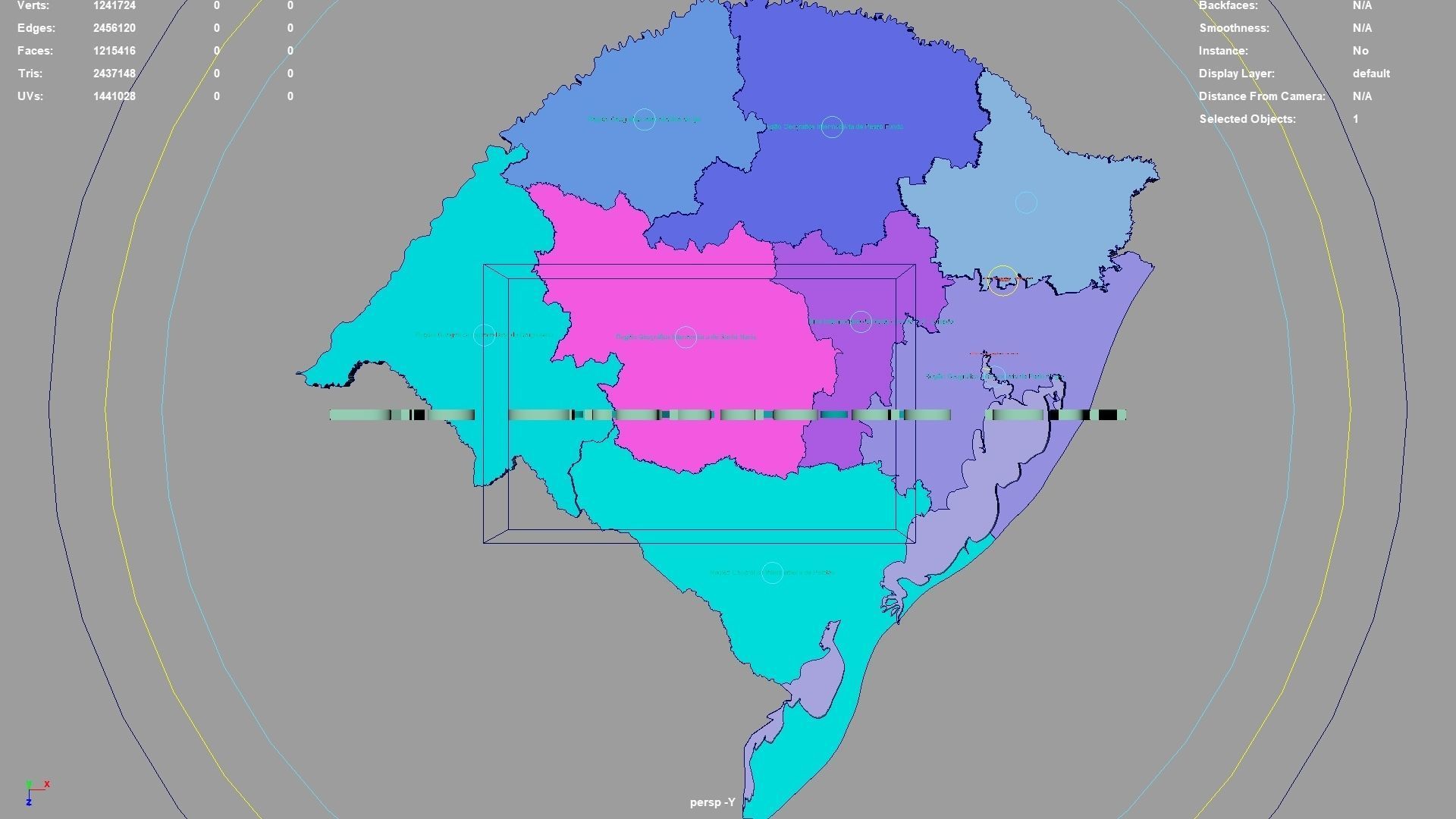Rio Grande do Sul South Region Brazil map region geography 3D model ...