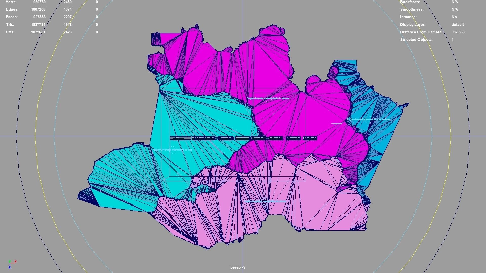 Amazonas North Region Brazil map region geography political 3D model ...