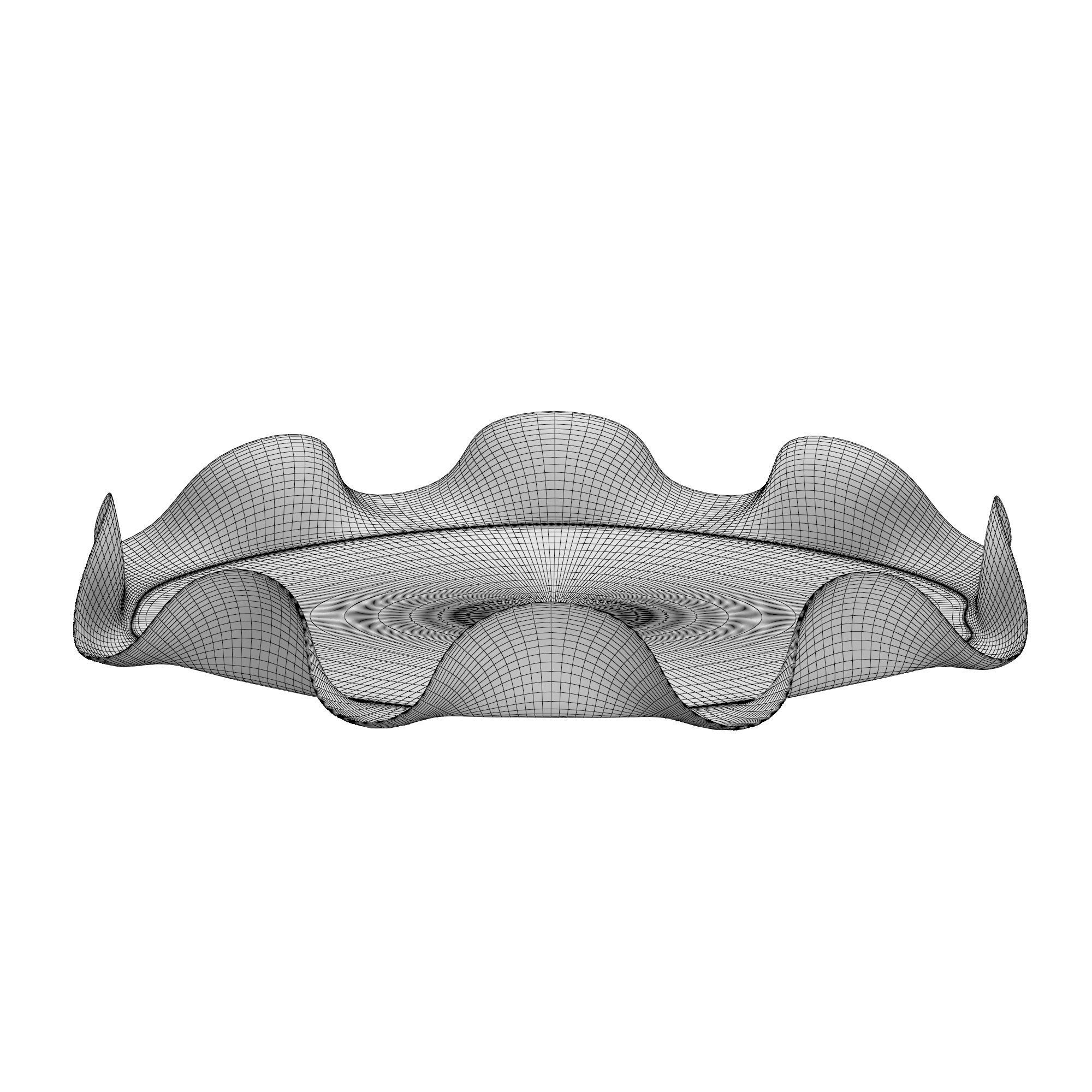 LARGE OVAL RUFFLE PLATTER 3D model | CGTrader