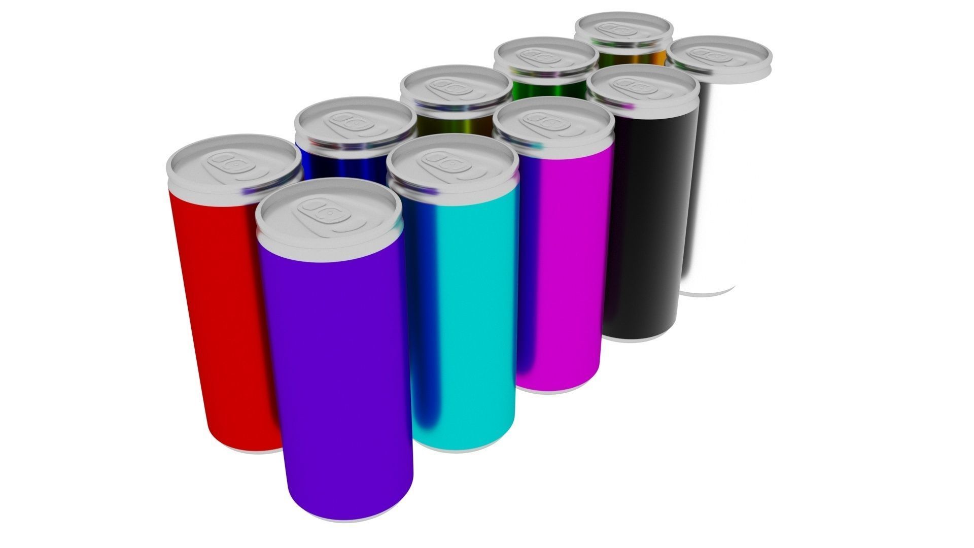 Colored Soda Cans Set 3D model | CGTrader