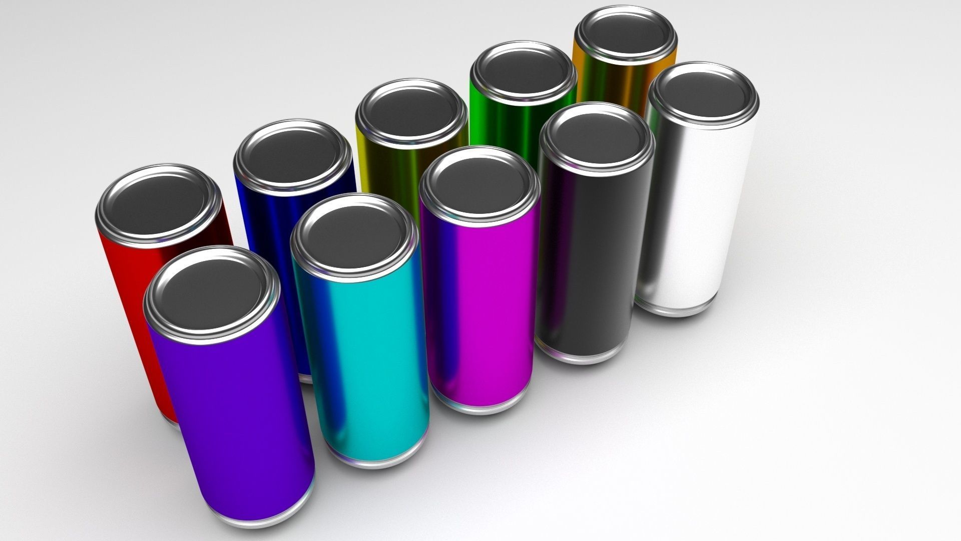Colored Soda Cans Set 3D model | CGTrader