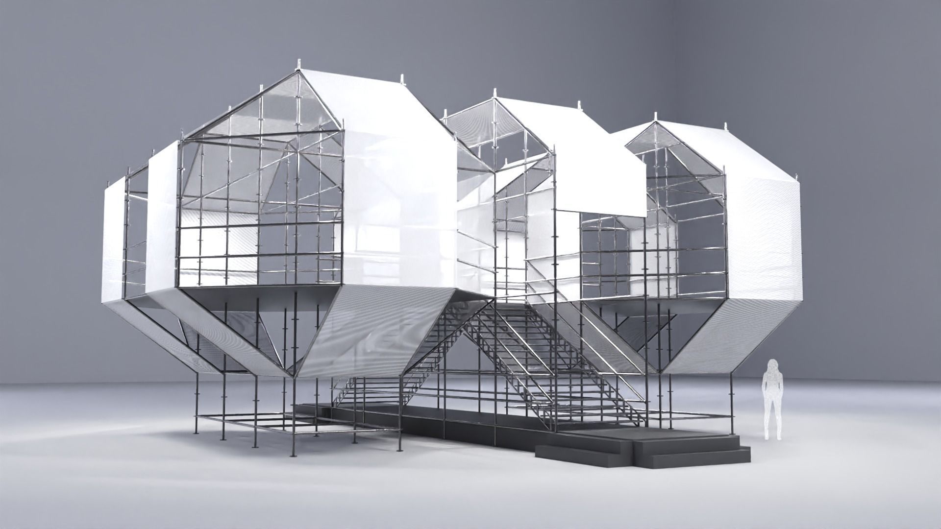 Layher Structure Pavilion 4 3D model | CGTrader