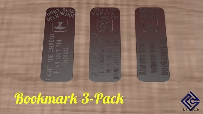 Bookmark 3-pack 3D model 3D printable | CGTrader