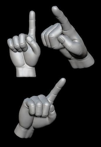 Hand Pointing Model 3D model 3D printable | CGTrader
