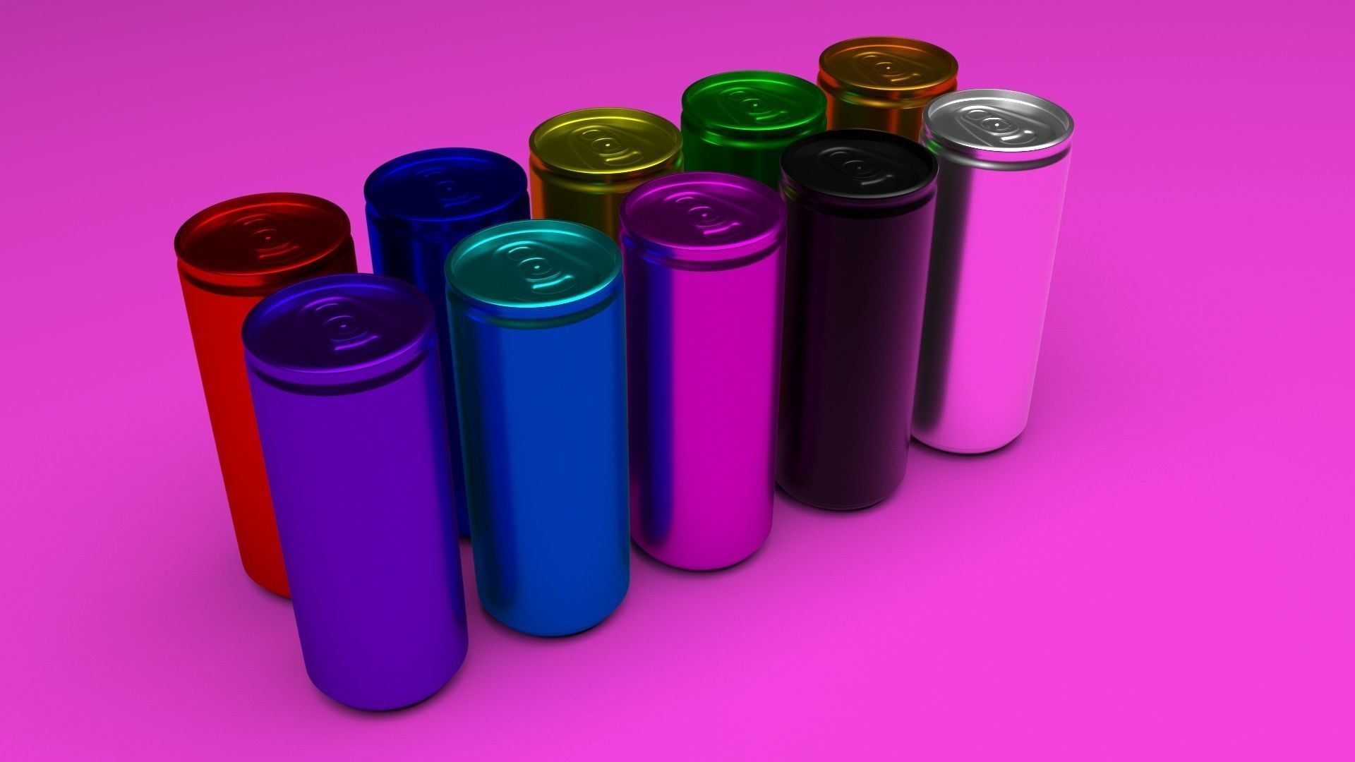 Colored Soda Cans Set 3D model | CGTrader