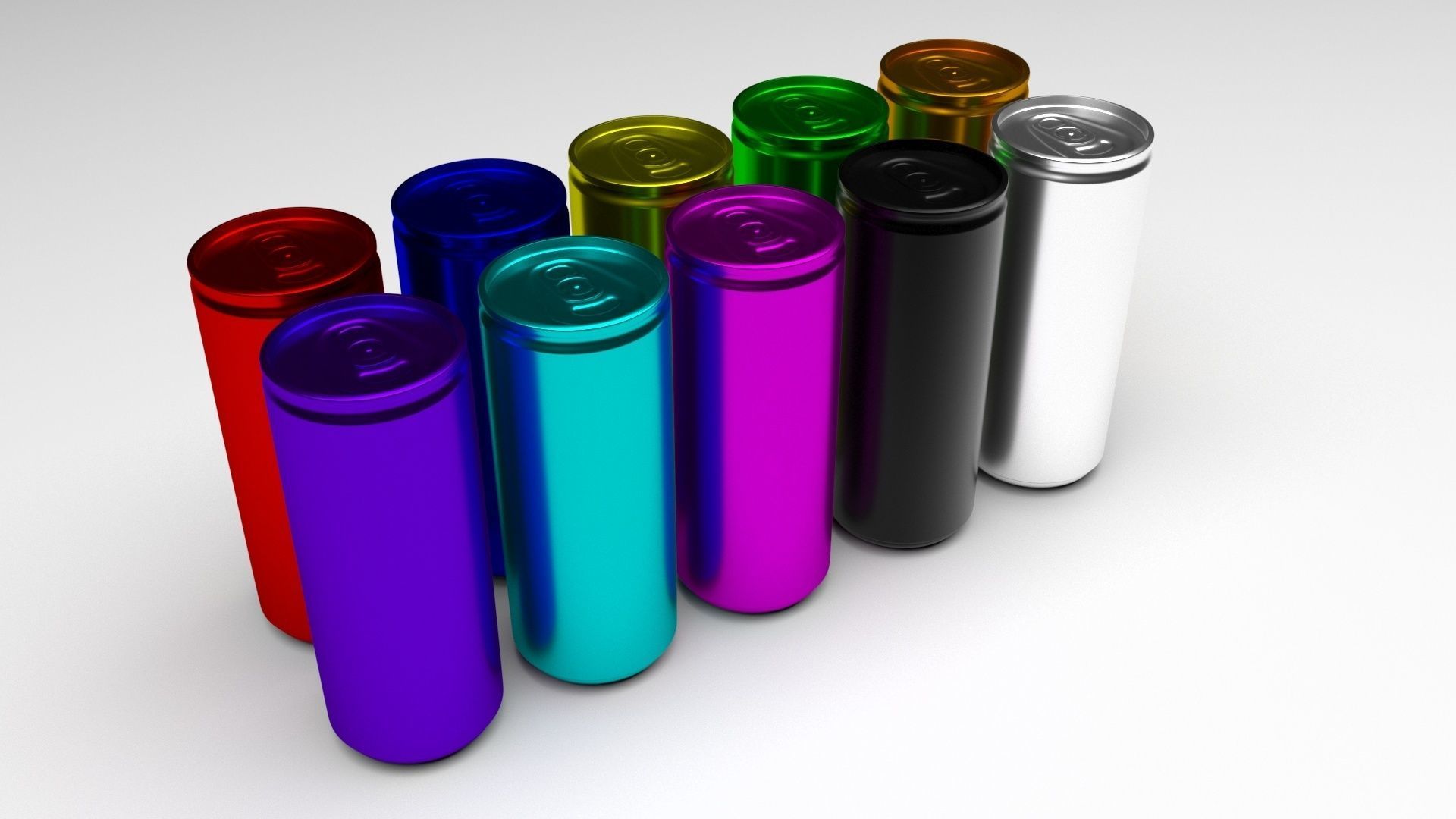 Colored Soda Cans Set 3D model | CGTrader