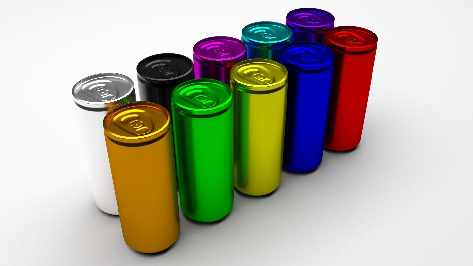 Colored Soda Cans Set 3D model | CGTrader