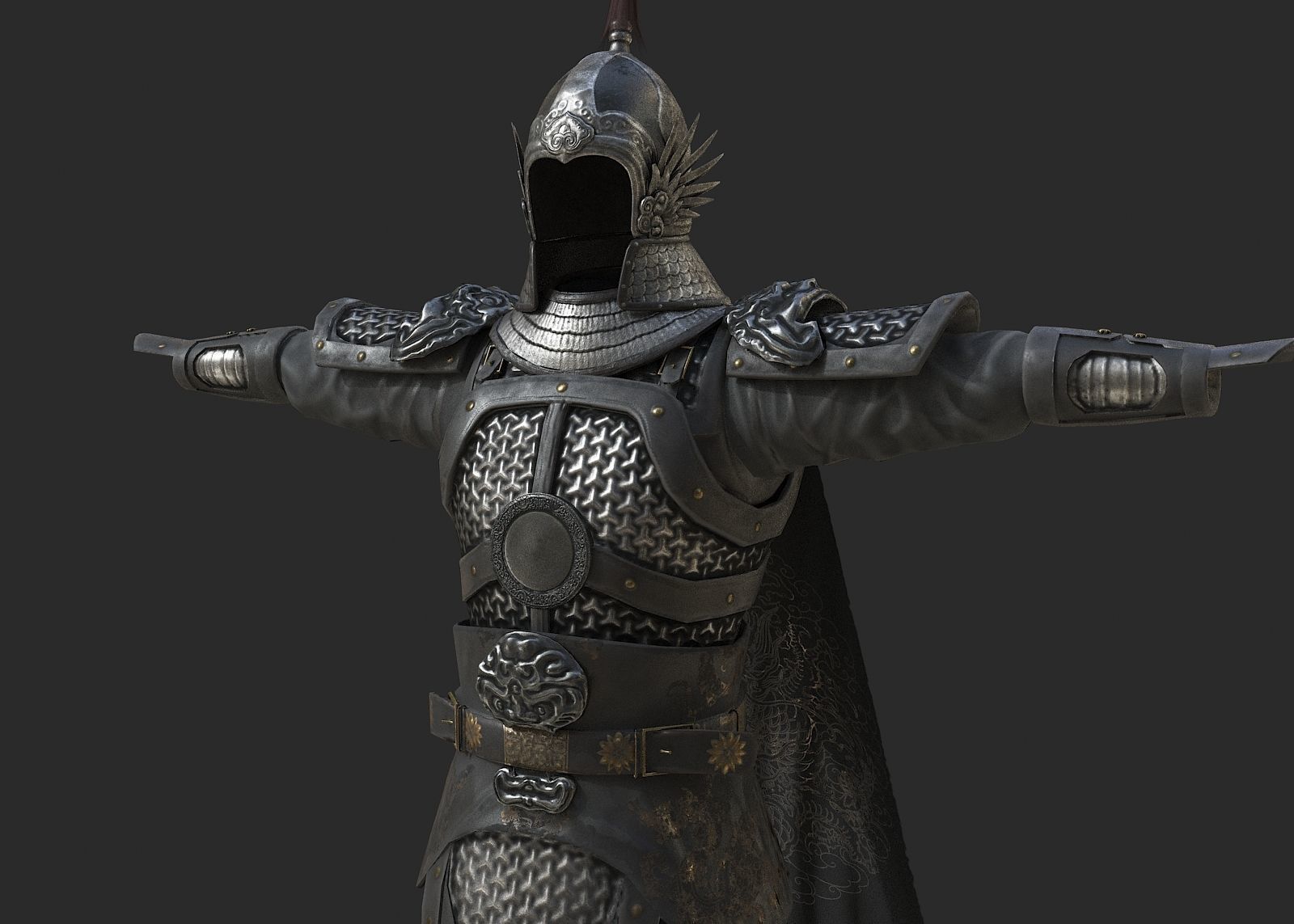 3D model Ancient Ming Dynasty generals in China with lamellar armour VR ...