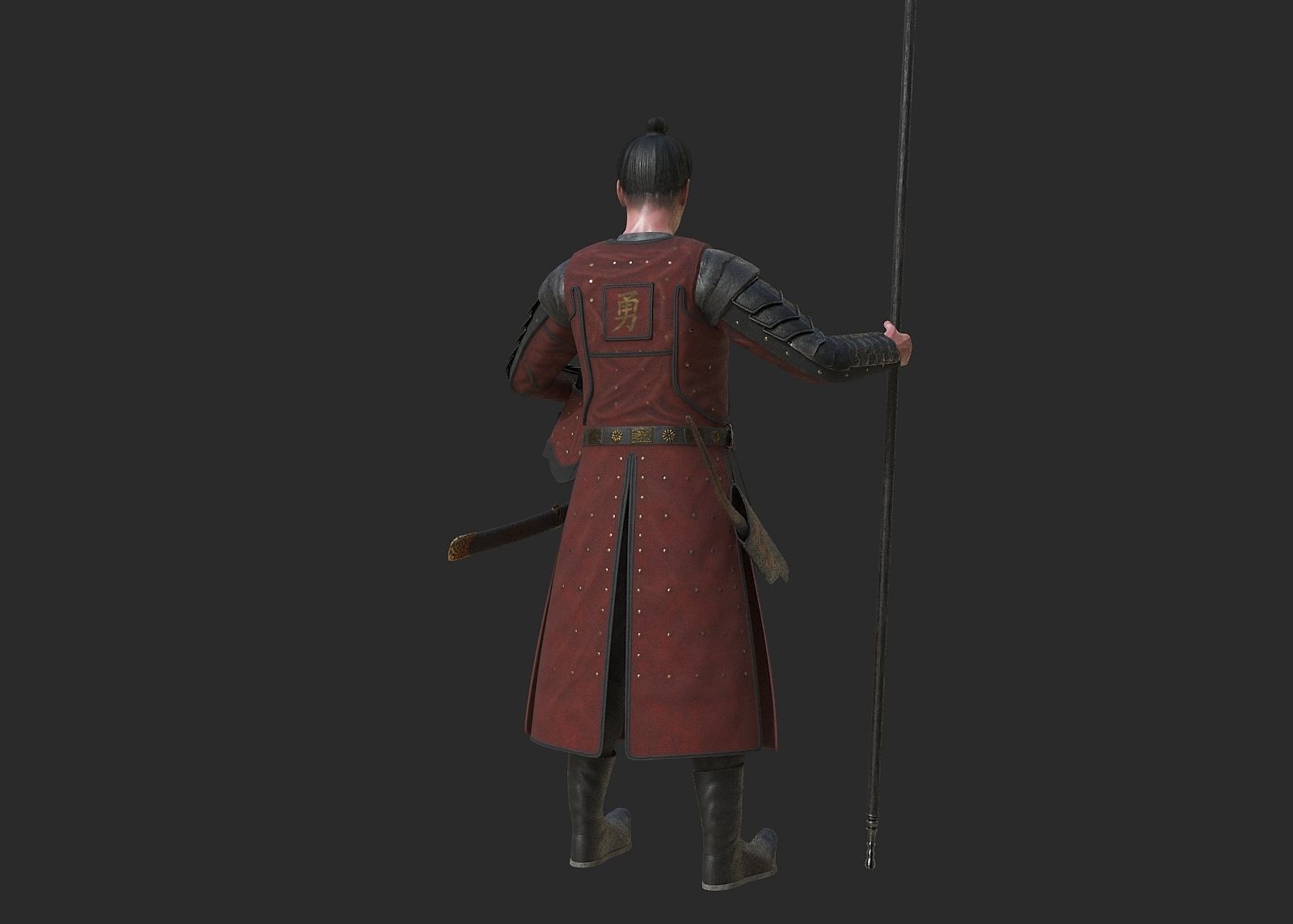 3D model Ancient Chinese General Soldier of Ming Dynasty with Cloth ...