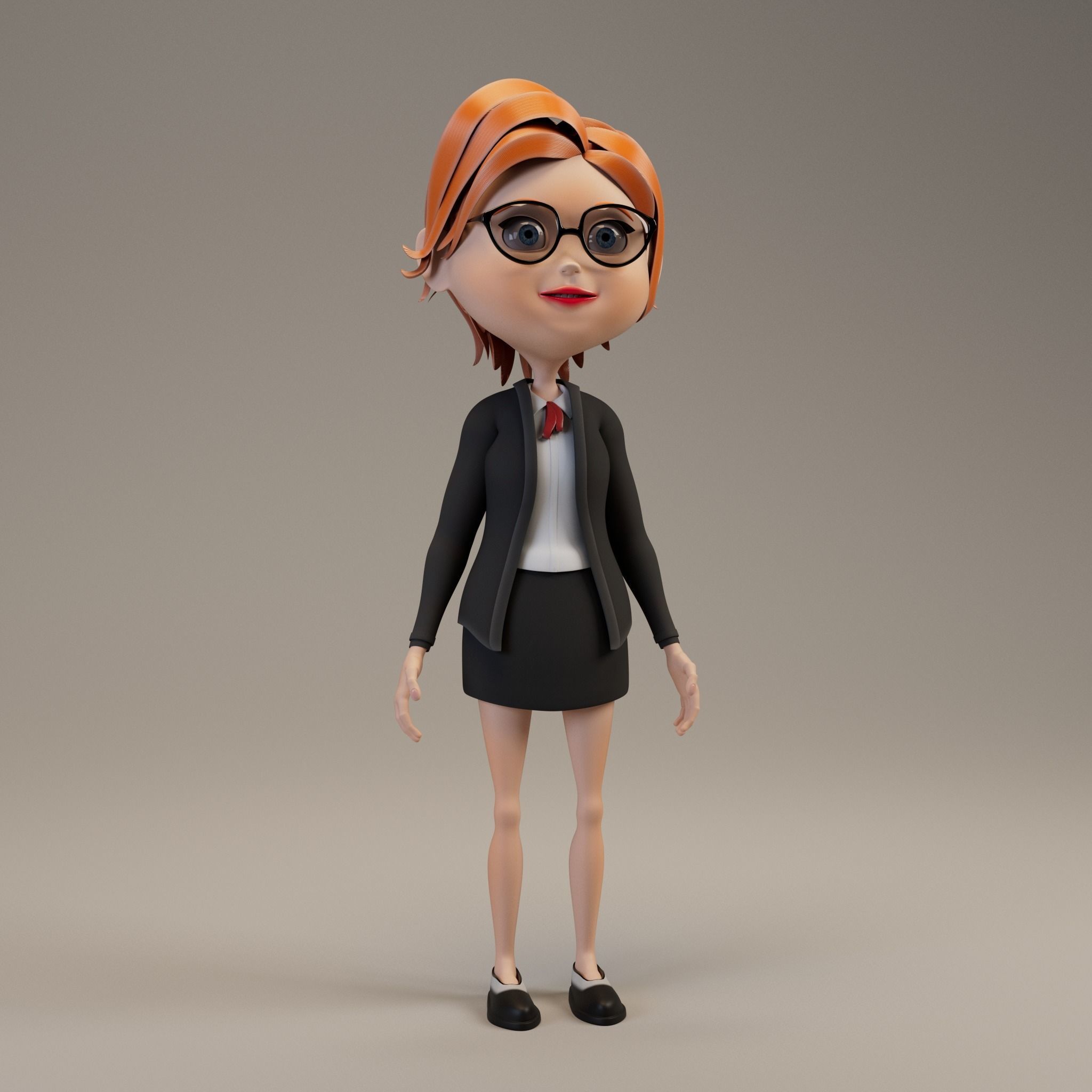 Rigged Cartoon Office Woman 3D model animated rigged | CGTrader