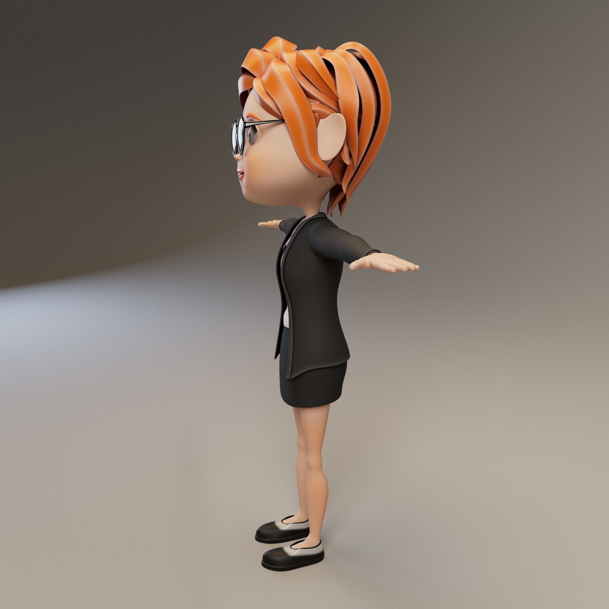 Rigged Cartoon Office Woman 3D model animated rigged | CGTrader