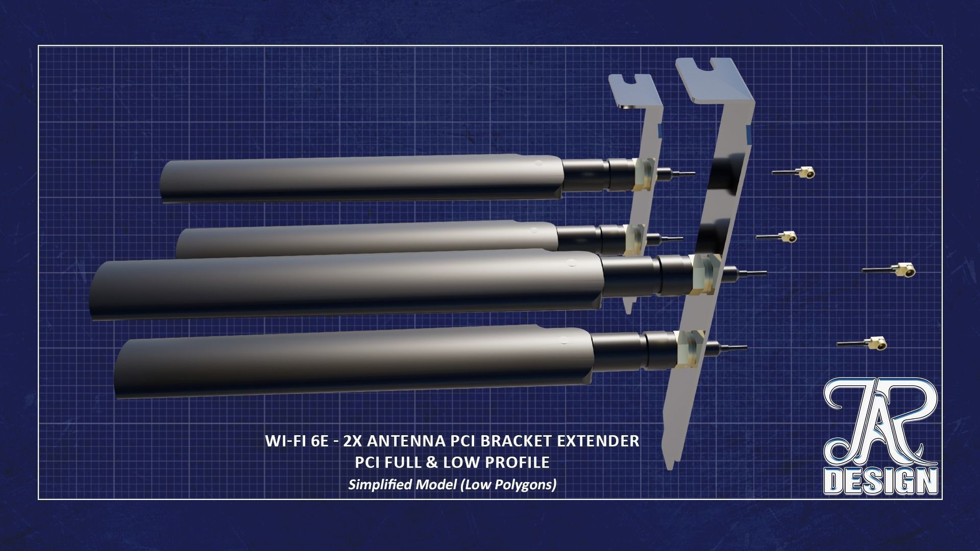WiFi 6E 2x ANTENNA PCI BRACKET EXTENDER 3D model | CGTrader