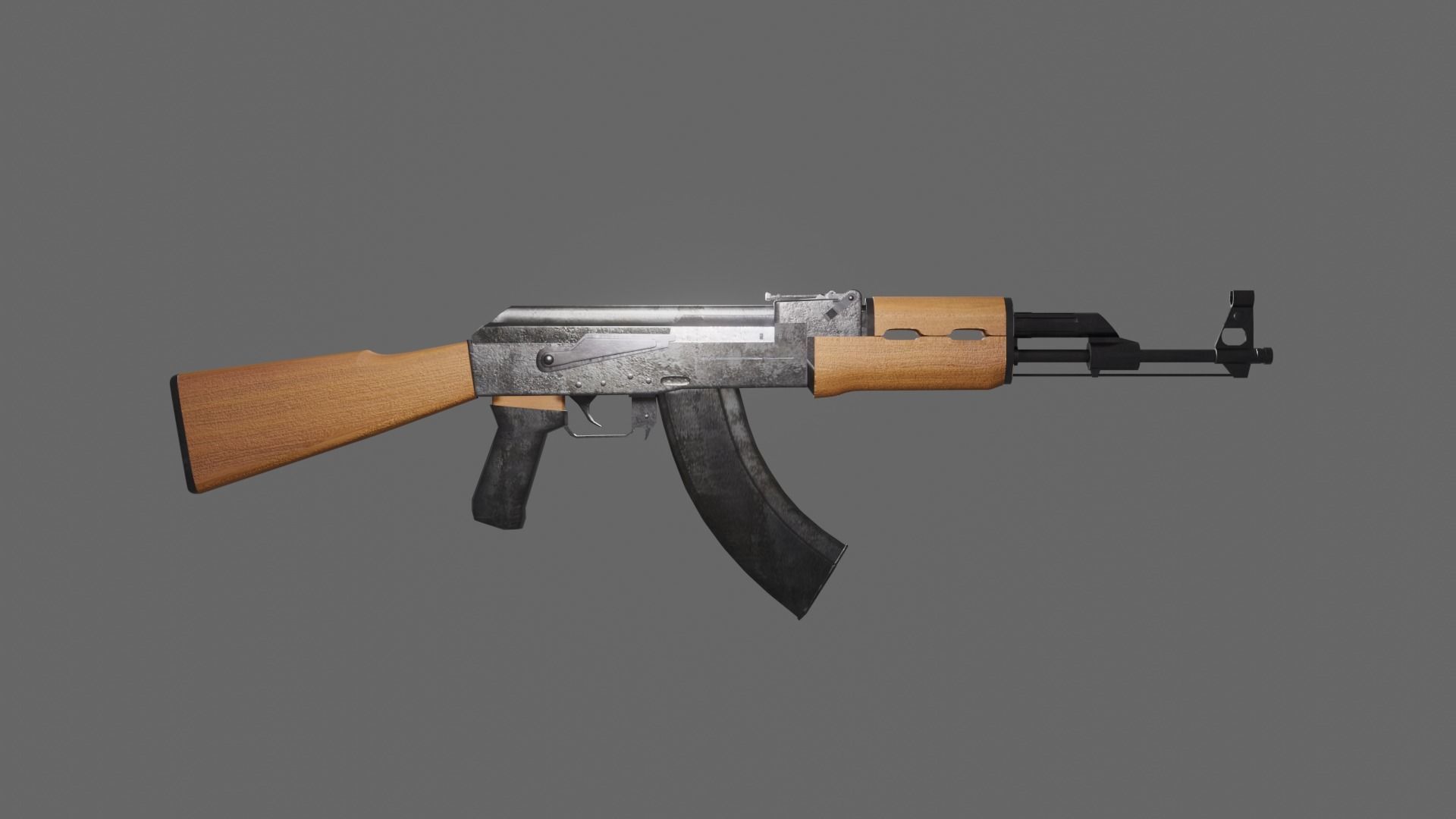 Ak47-textured-pbr material 3D model | CGTrader