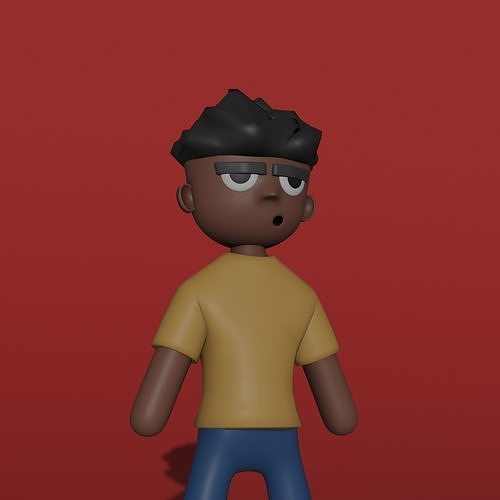 3D Cartoon Character Base Template in Blender 3D model 3D model rigged ...