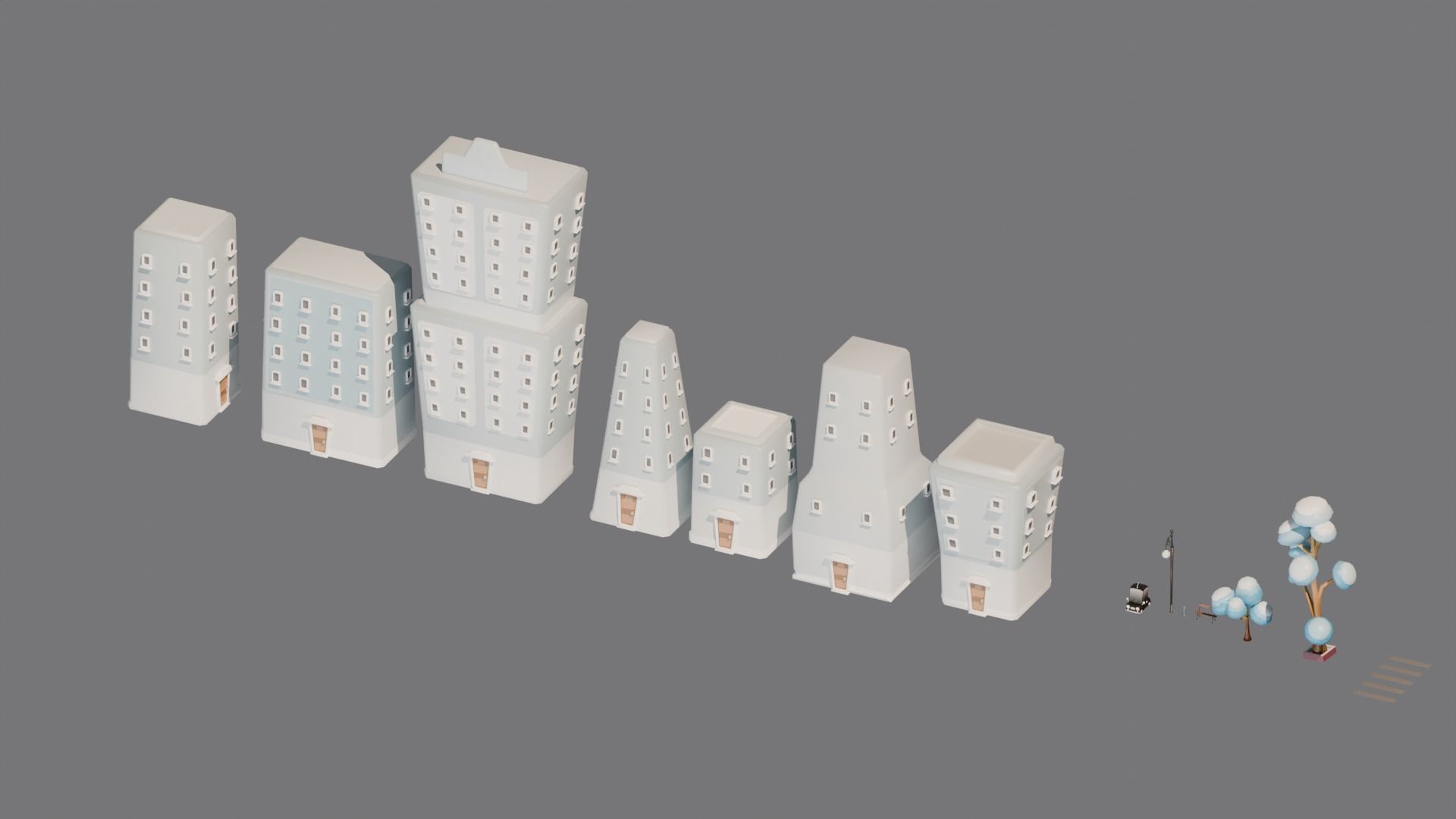 3D model Simple City Cartoon VR / AR / low-poly | CGTrader