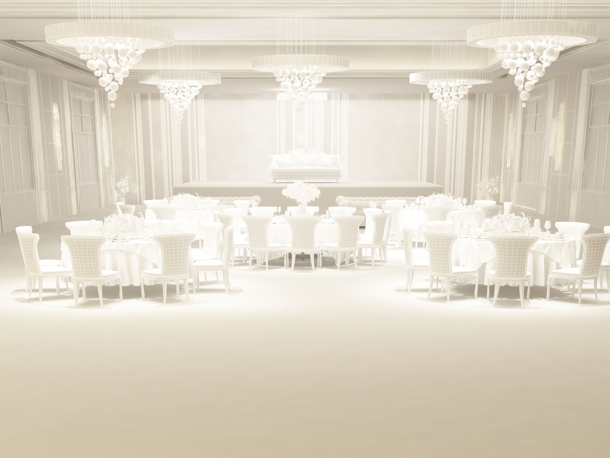 Banquet hall Modern Wedding Hall 3D model | CGTrader