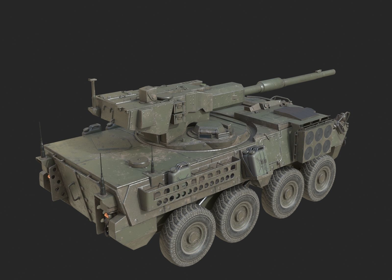 3D model 3 coatings of USA M1128 STRYKER Mobile Gun System MSG VR / AR ...