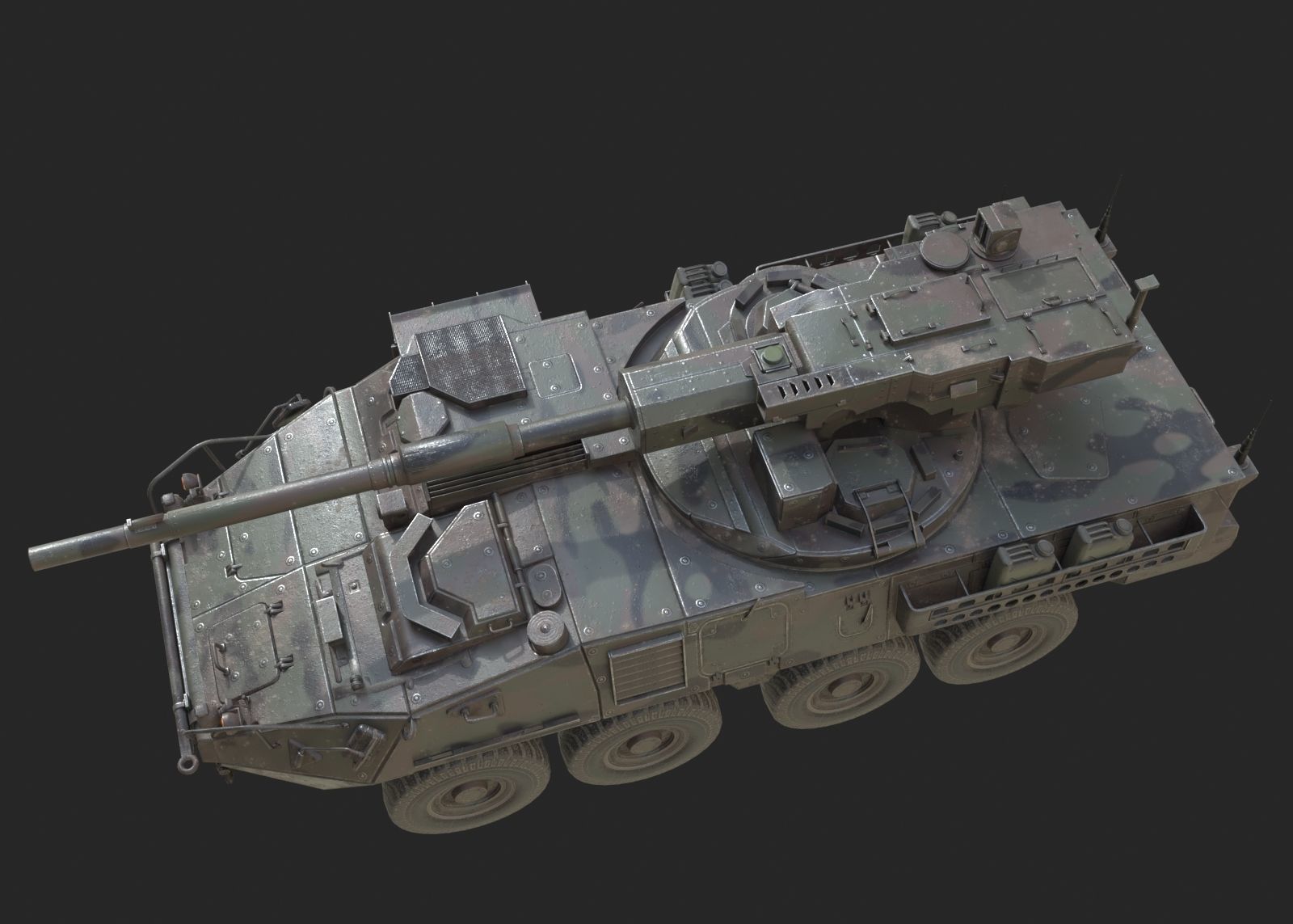 3D model 3 coatings of USA M1128 STRYKER Mobile Gun System MSG VR / AR ...