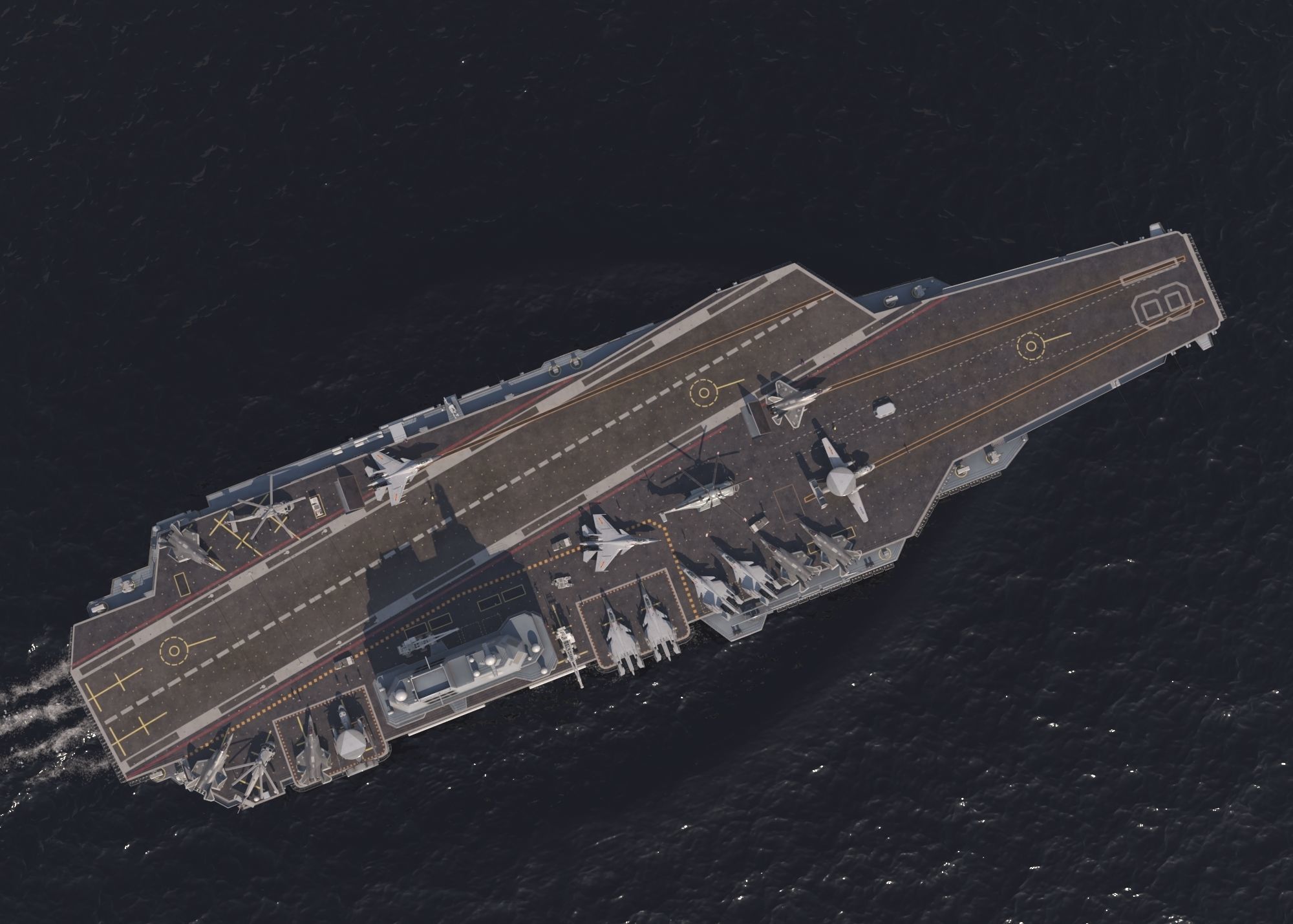 3D model PLA NAVY Type 003 class aircraft carrier Fujian ship VR / AR ...