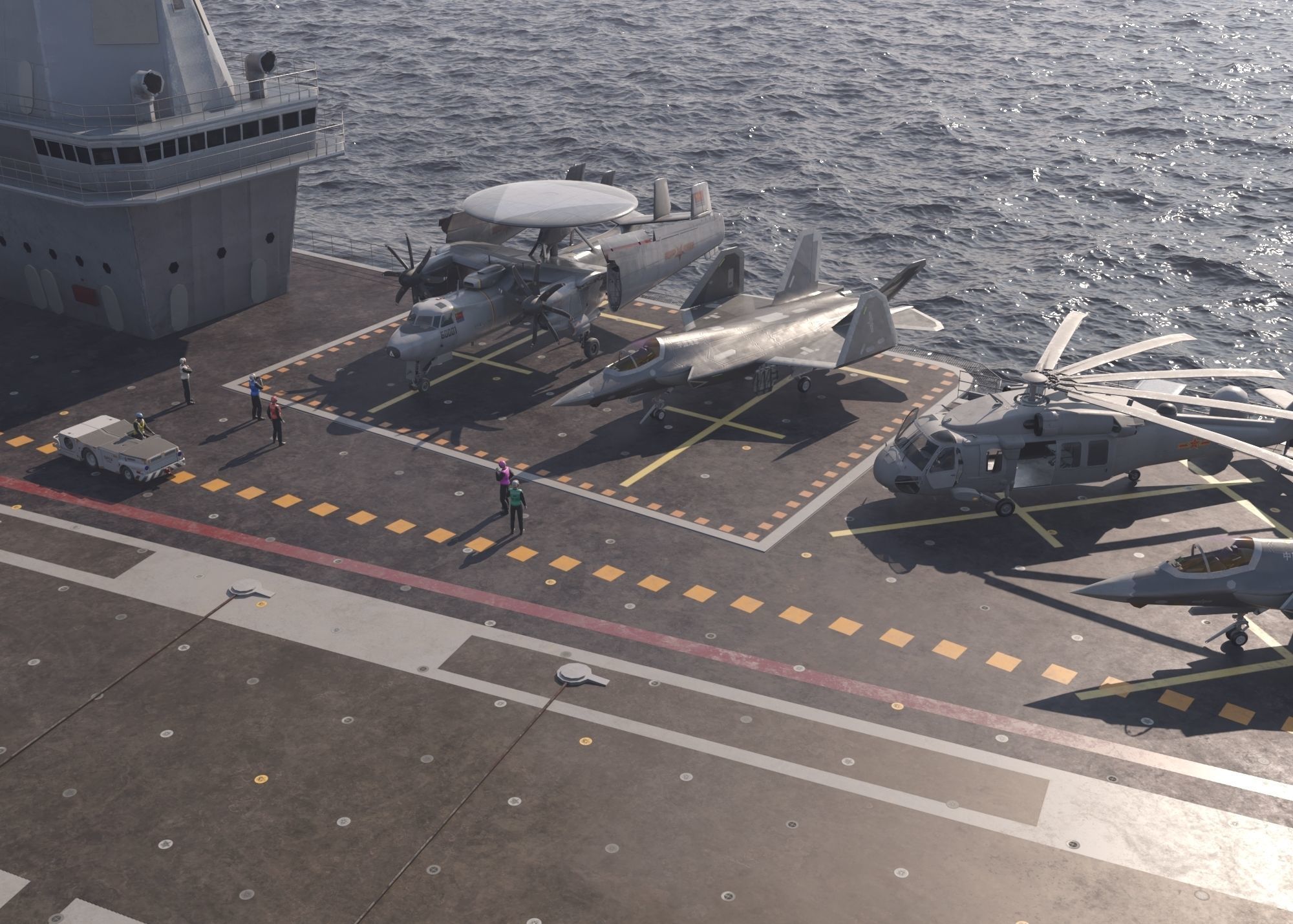 3D model PLA NAVY Type 003 class aircraft carrier Fujian ship VR / AR ...