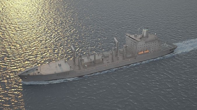 3D model US Navy Henry J Kaiser class oil transfer vessel USNS VR / AR ...