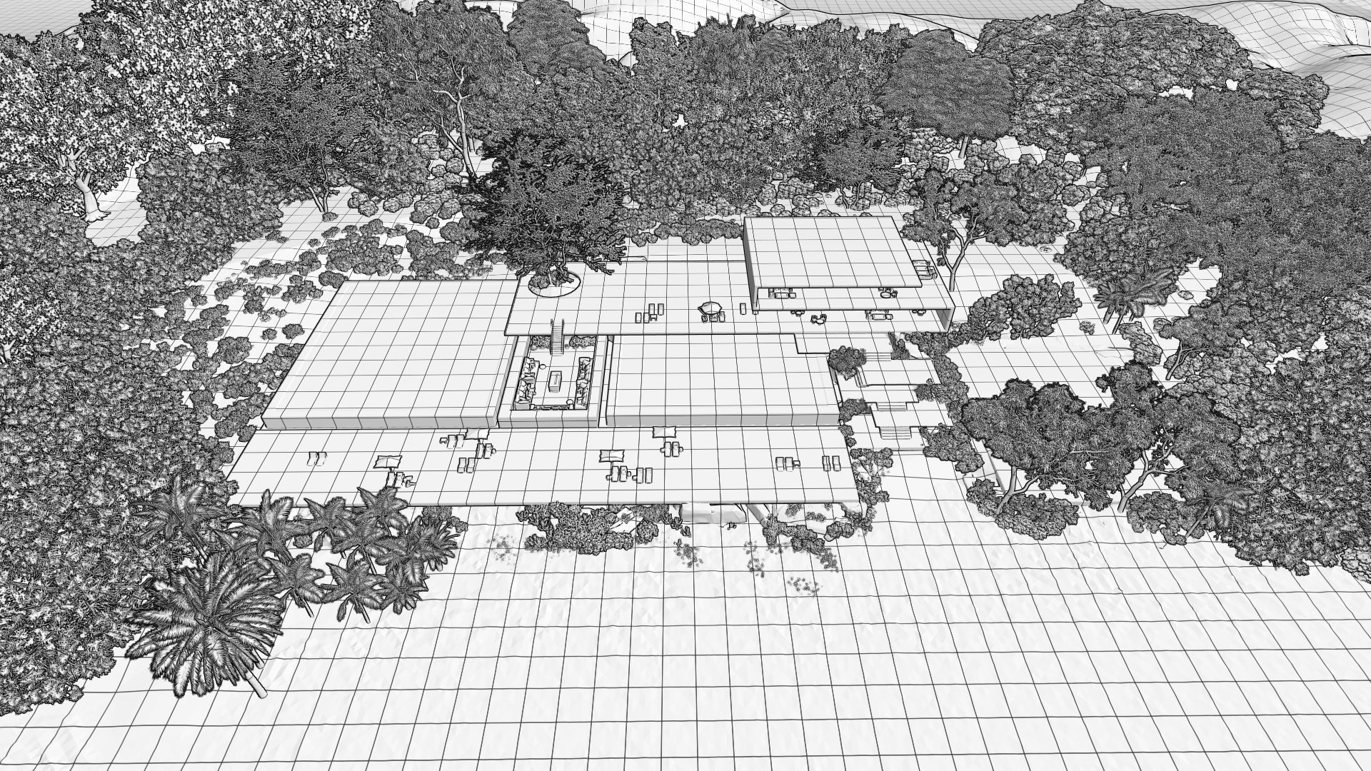 Folding modern architecture beach house Revit Rocks underground 3D ...