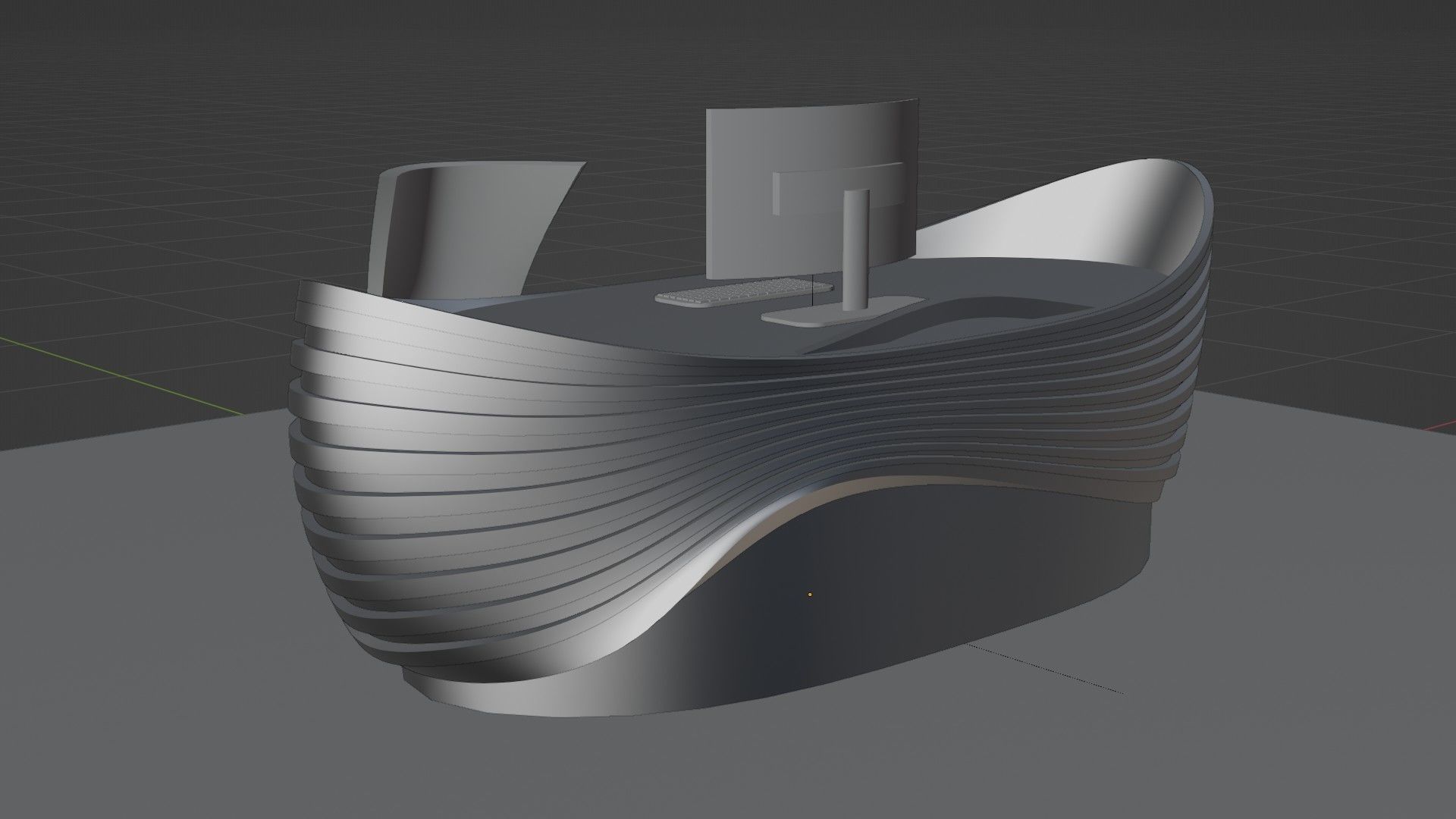 Parametric Wavy Reception Desk 3D model | CGTrader